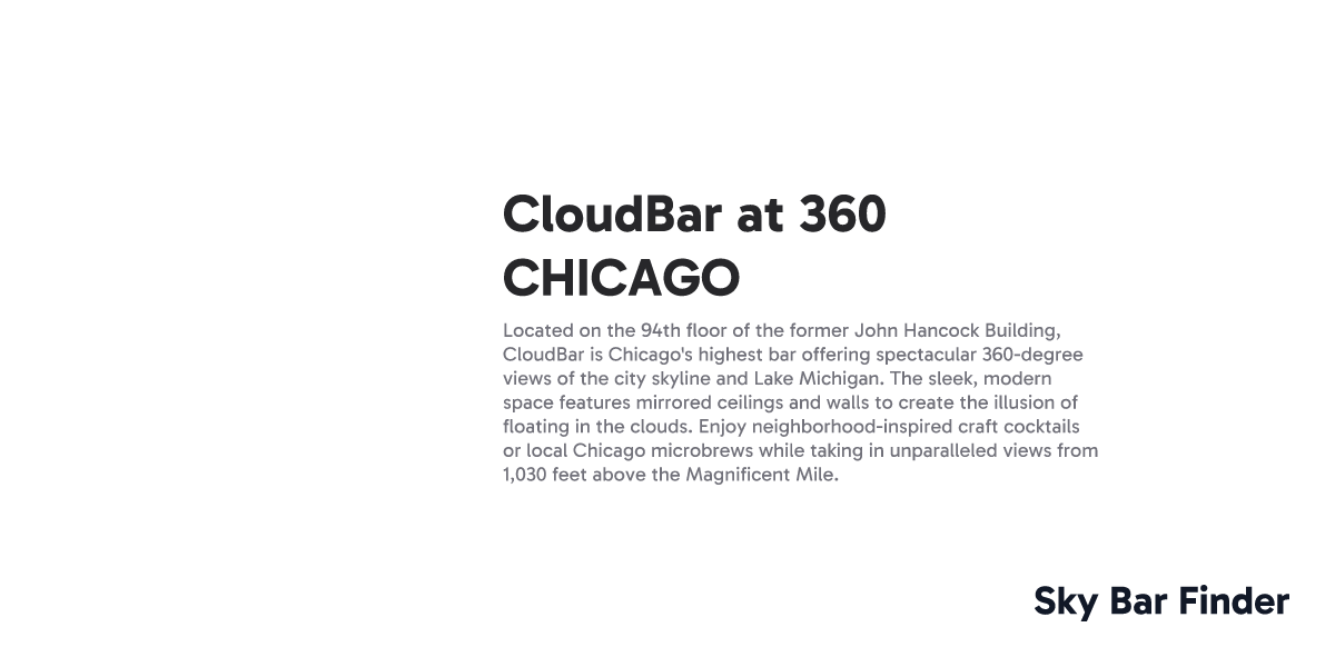 CloudBar at 360 CHICAGO